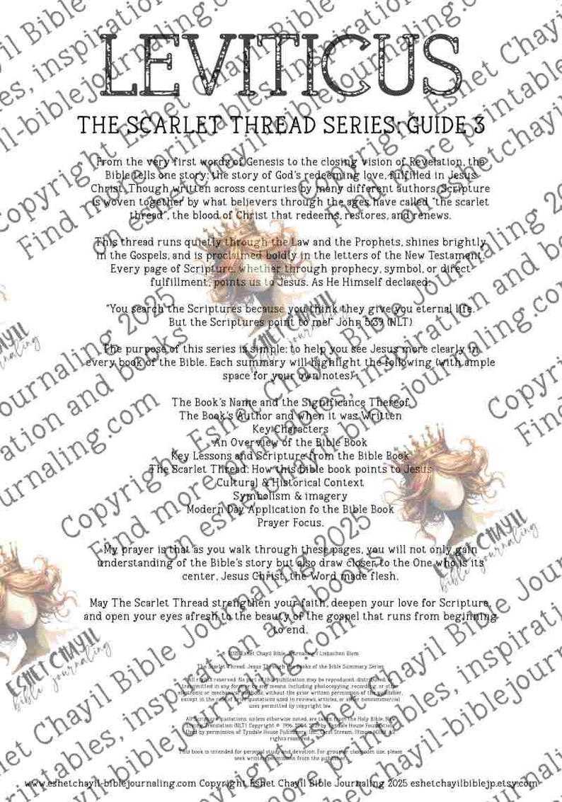 The Scarlet Thread: Leviticus Bible Book Summary - A Bible Study Guide ...