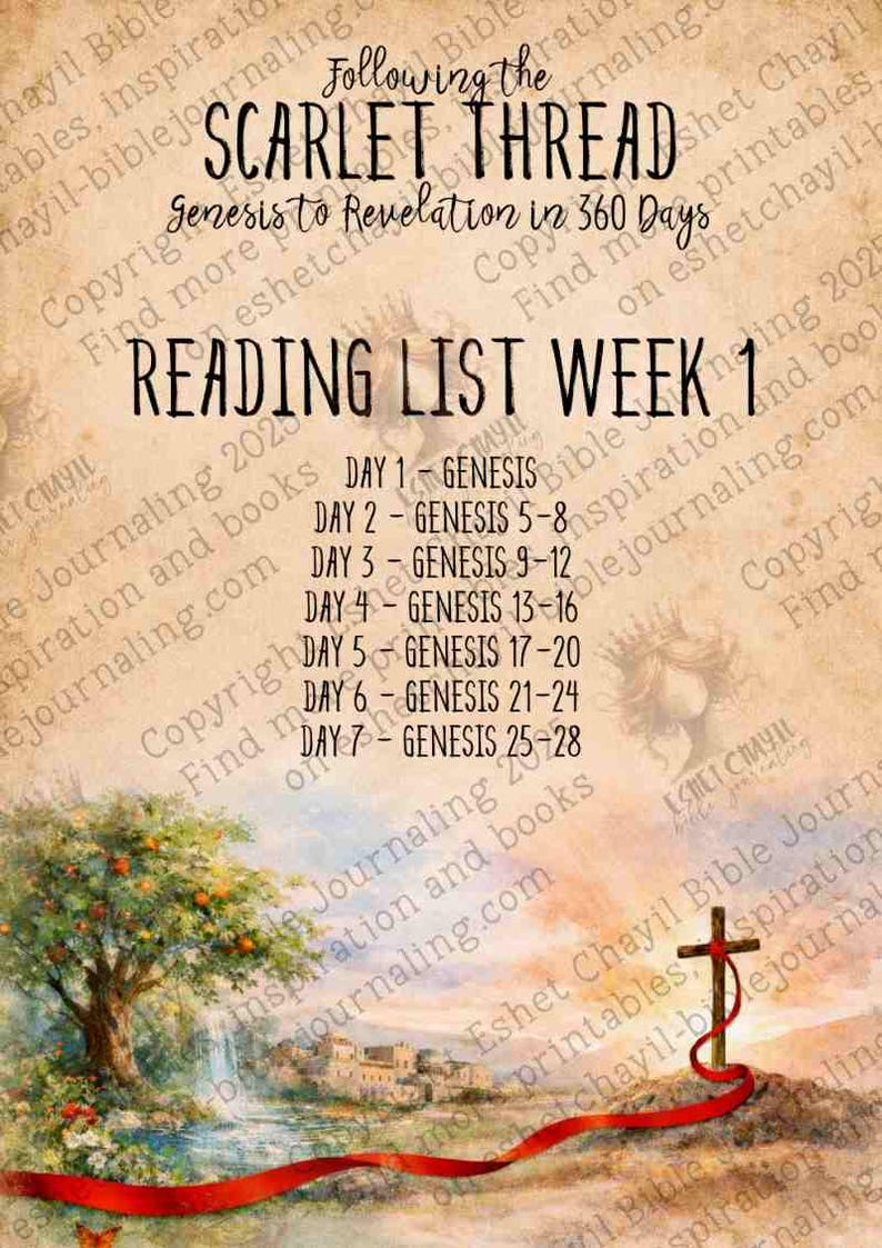 The Scarlet Thread - Genesis to Revelation in 360 Days Printable Pack ...