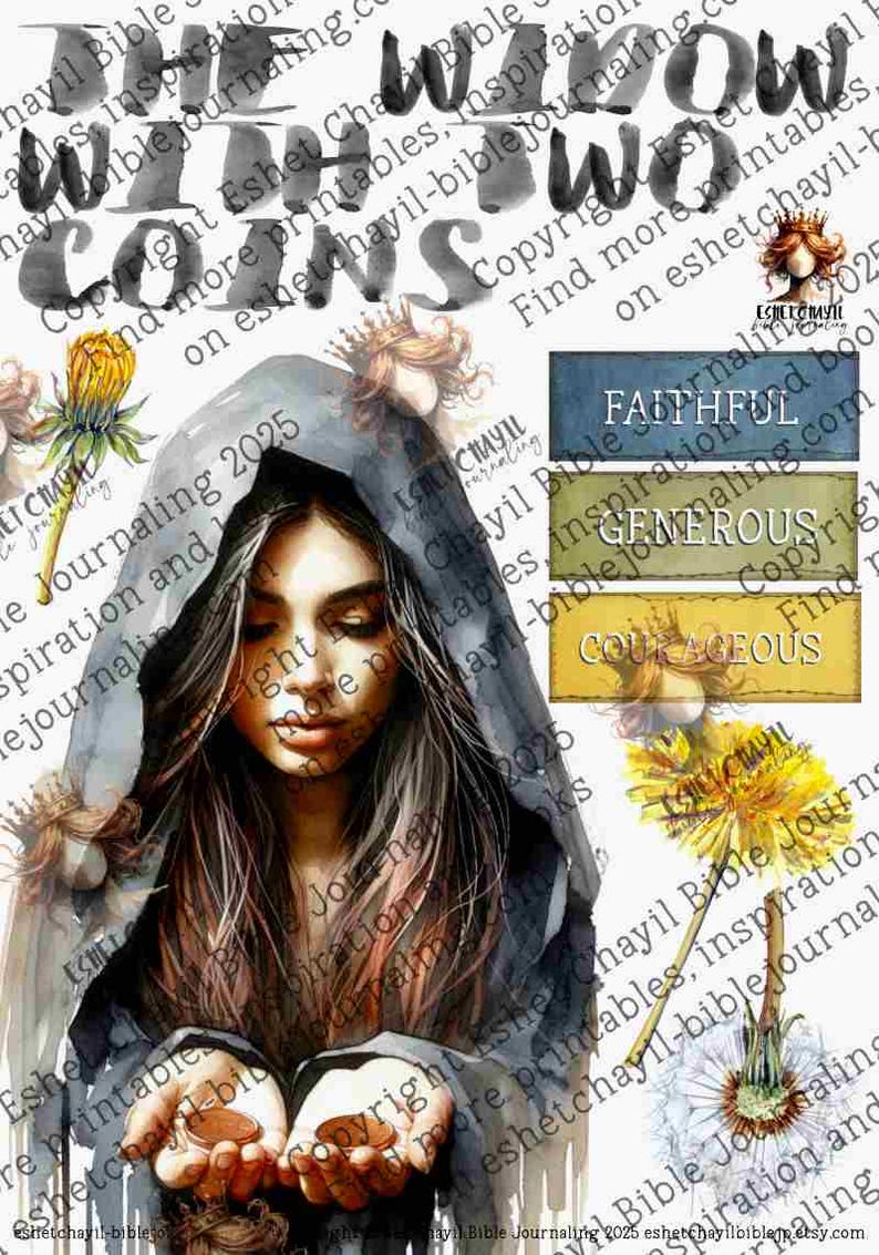 Woman of the Bible #43 Widow With the 2 Coins, Detailed Faces Bible ...