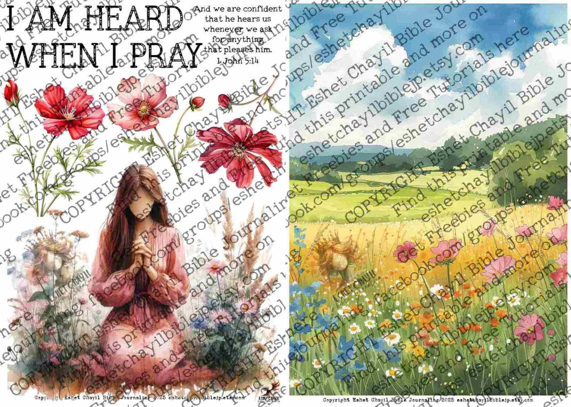 I Am Heard When I Pray - 1 John 5:14 #41 - Bible Journaling Printable ...