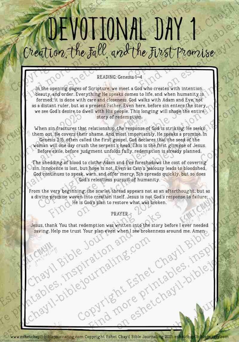 The Scarlet Thread - Genesis to Revelation in 360 Days Printable Pack ...
