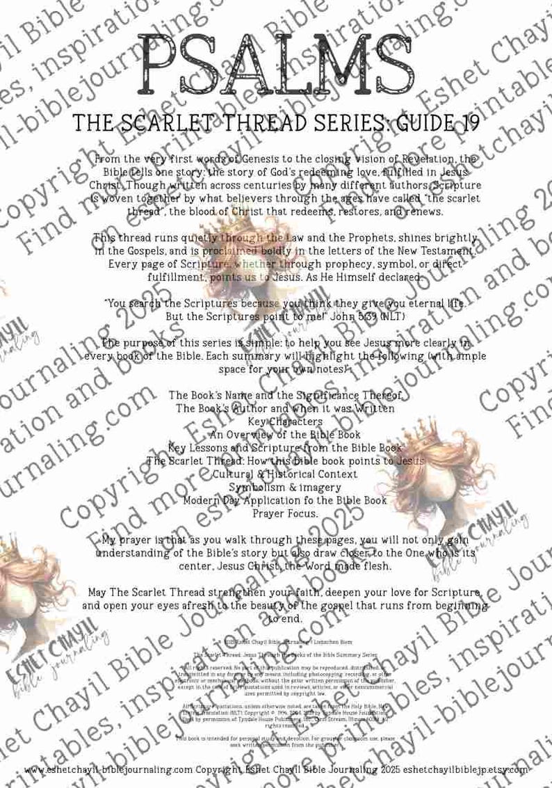 The Scarlet Thread: Psalms Bible Book Summary - A Bible Study Guide and ...