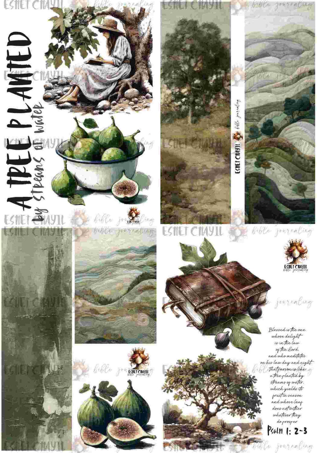 TREE Bible Journaling Printable, Faith Based Art Journaling Printable ...