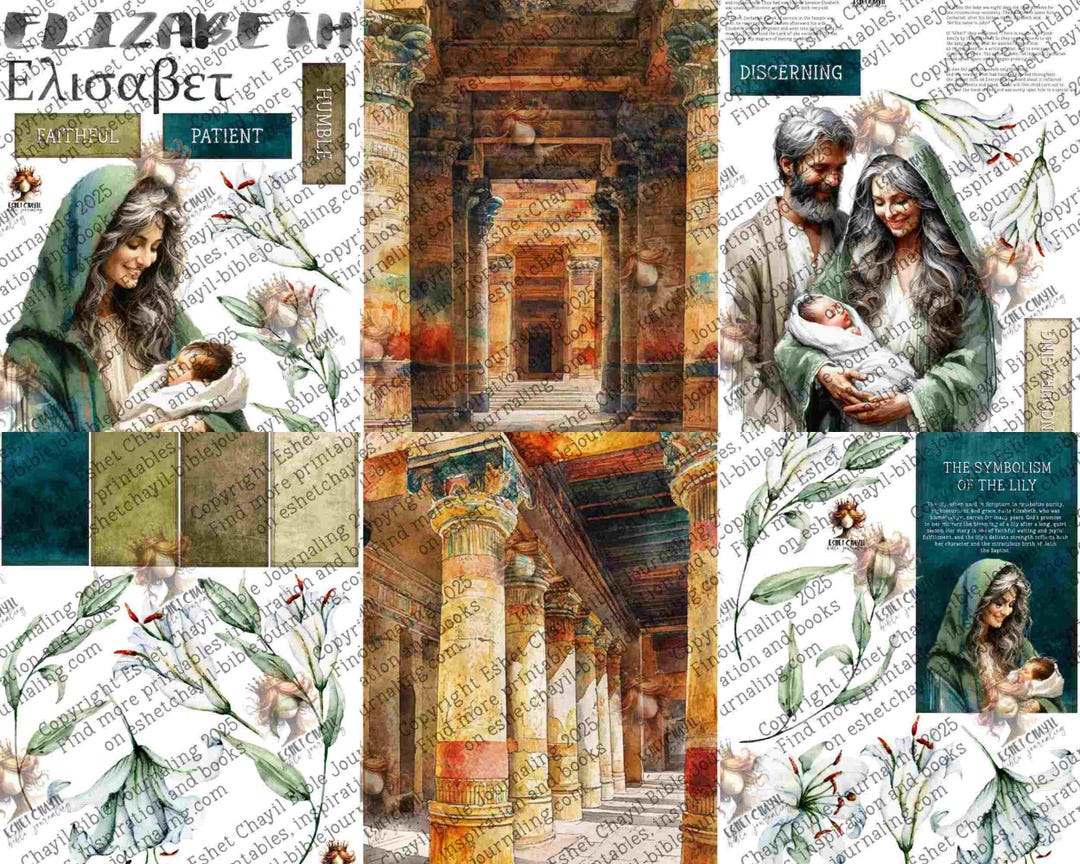 Woman of the Bible - Elizabeth #33, Detailed Faces Bible Journaling ...