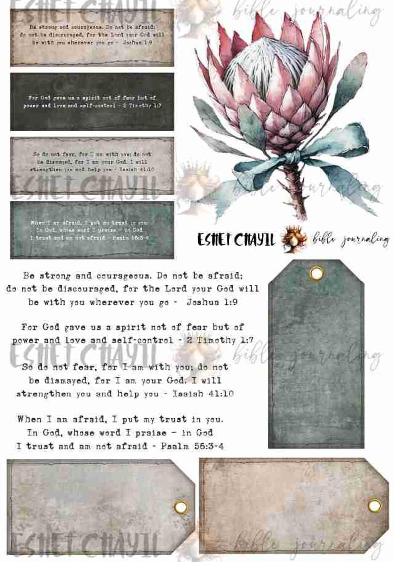 OLW COURAGE - Bible Journaling Printable, Faith Based Art Journaling ...