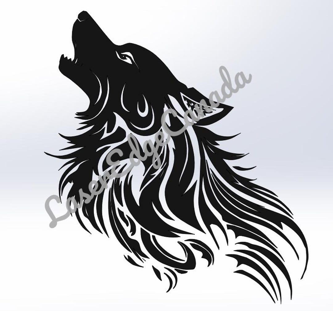Howling Wolf Wall Art DXF File - Etsy