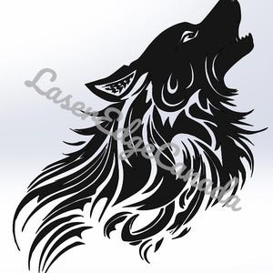 Howling Wolf Wall Art DXF File - Etsy