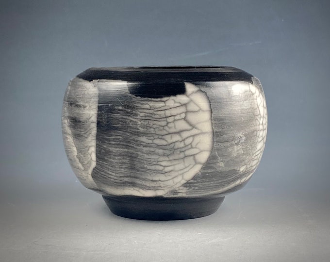 Black and Gray Naked Raku Decorative Vase - Etsy
