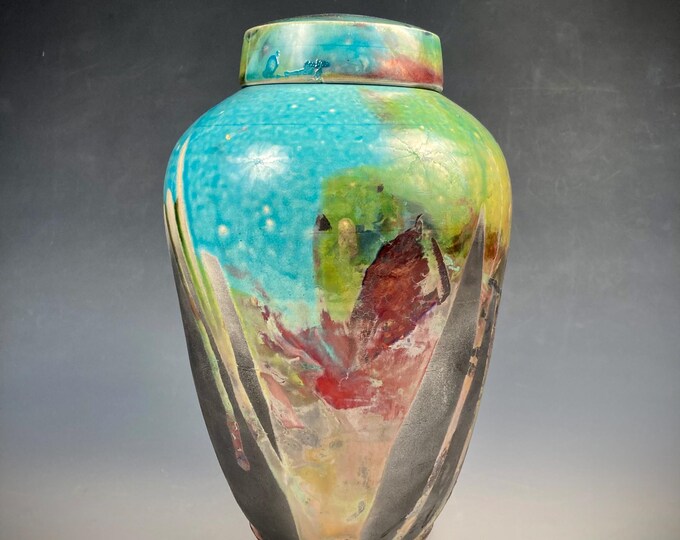 Turquoise Blue Ceramic Urn, Keepsake Urn, Raku - Etsy