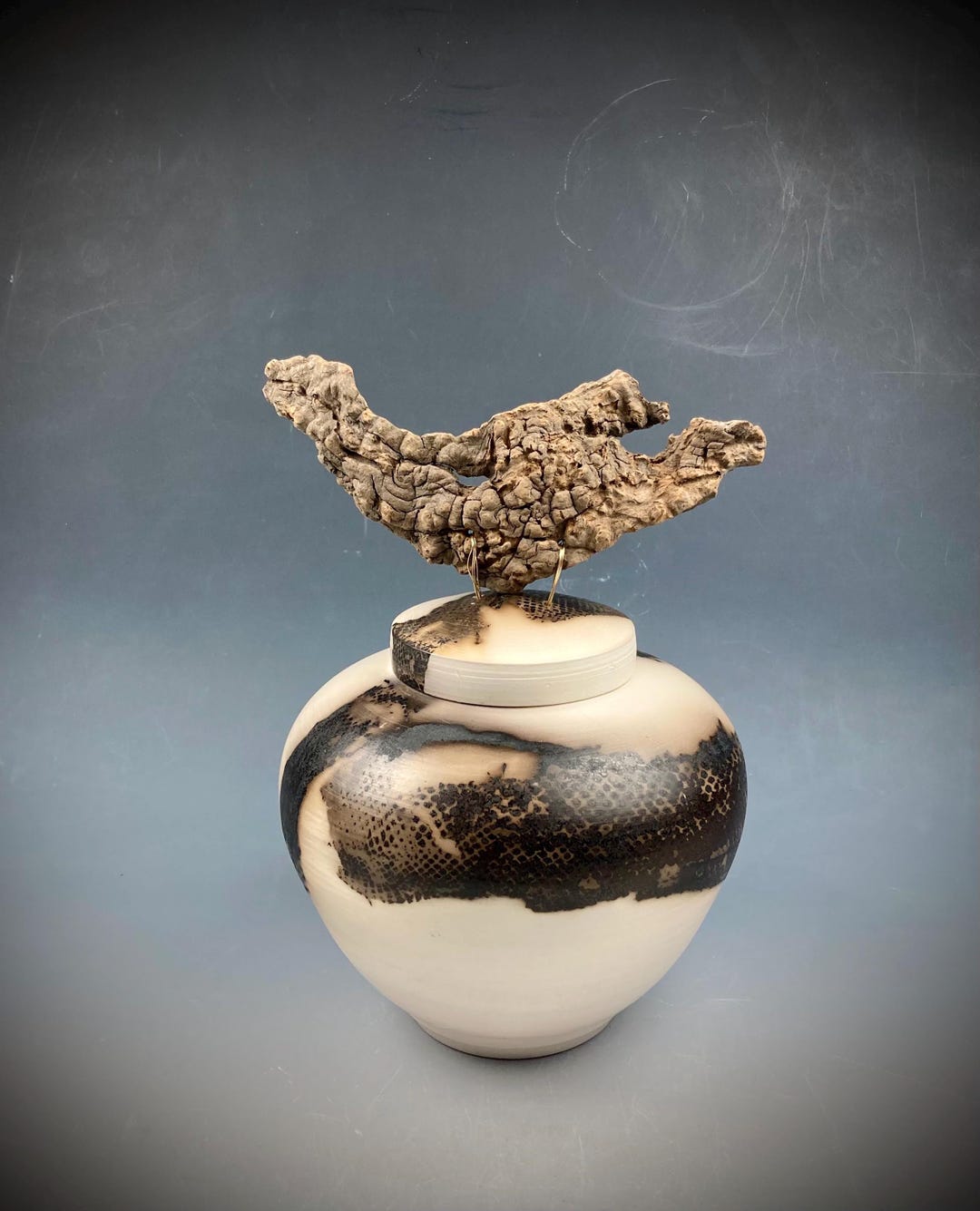 Snake Skin Keepsake Urn, Pet Urn With Driftwood Alternative Raku - Etsy