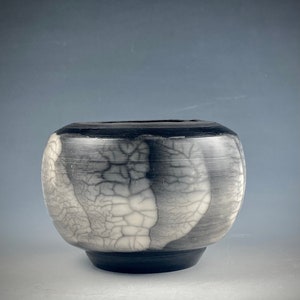 Black and Gray Naked Raku Decorative Vase - Etsy