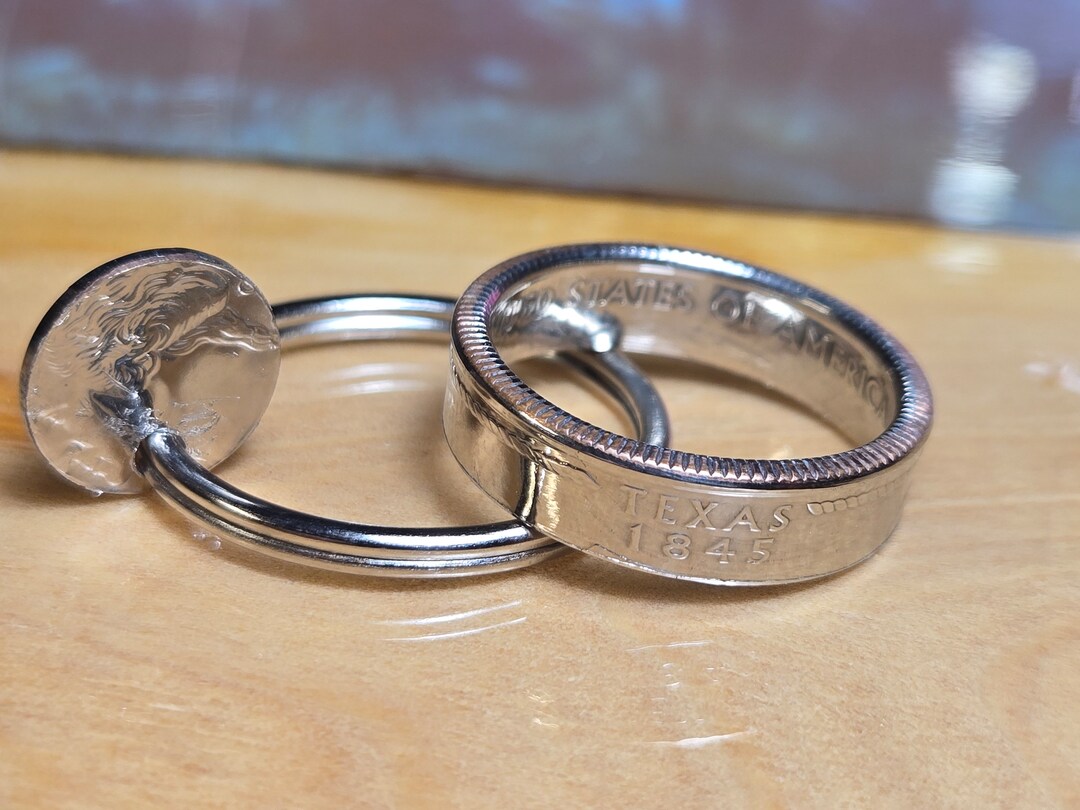 Texas State Quarter Ring, United States of America Custom Size Coin ...
