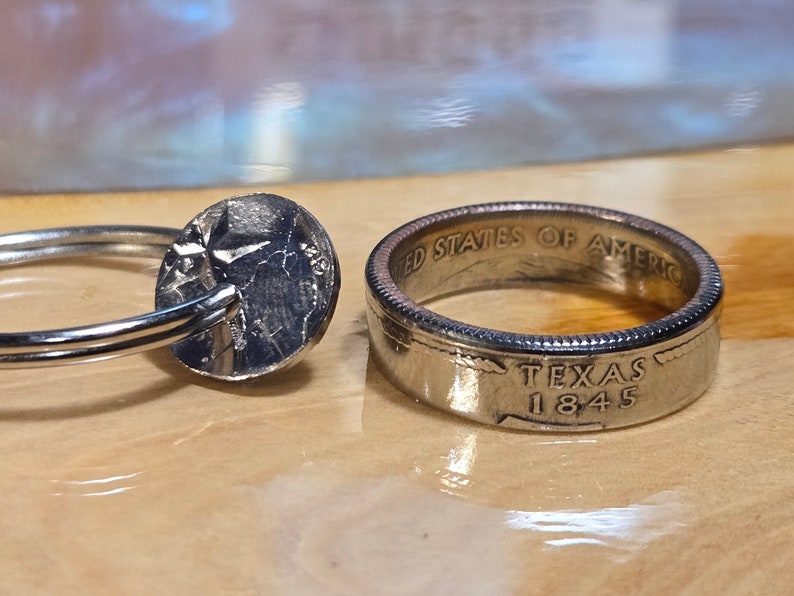 Texas State Quarter Ring, United States of America Custom Size Coin ...