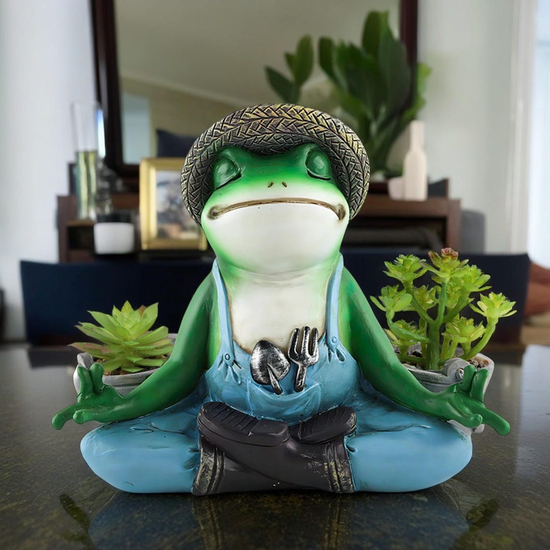 Frog Resin Flower Vase, Sitting Toad Vase, Hardworking Frog Vase ...