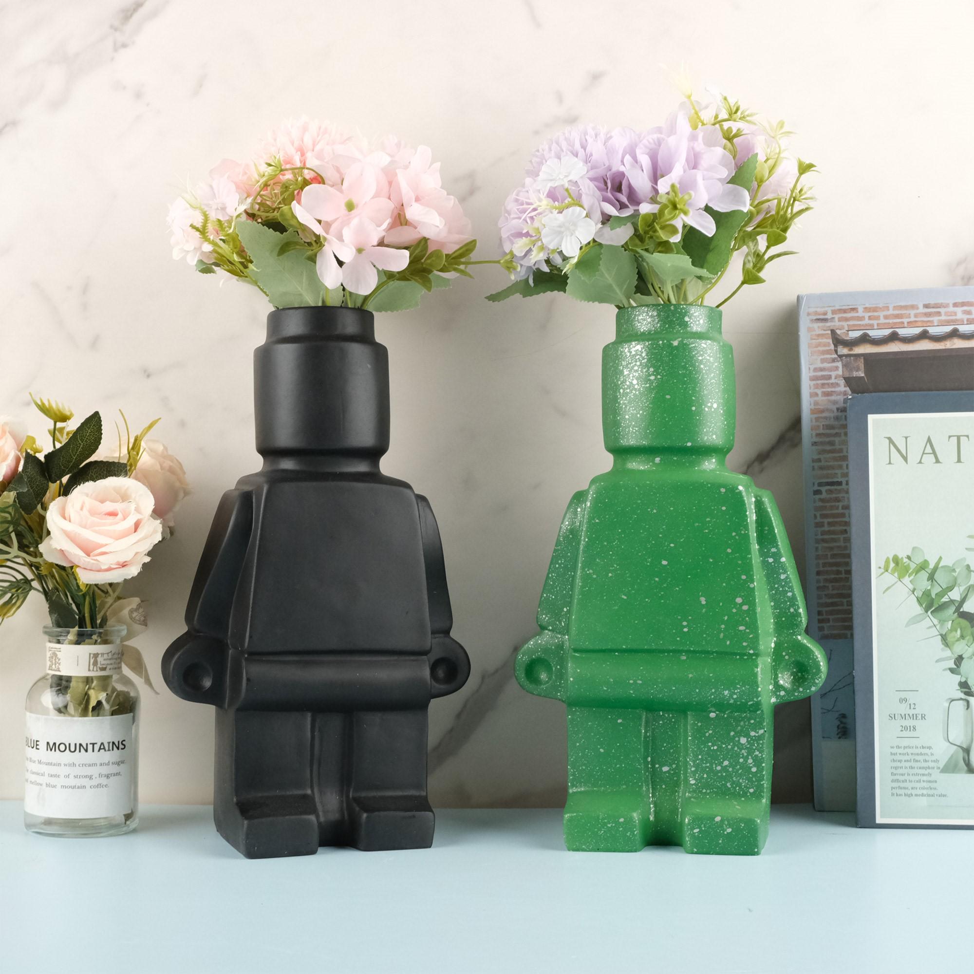 Robot Resin Flower Pots,creative Plant Succulent Vases,home Office ...