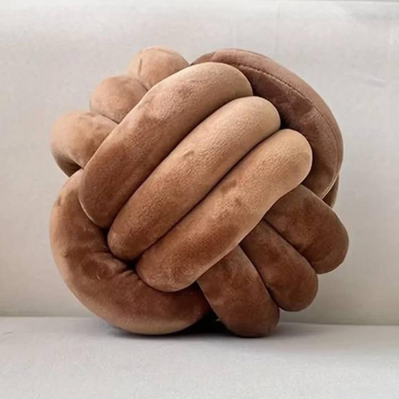 Velvet Knot Pillows, Hand Knitted Knot Plush Ball, Unique Bed ...