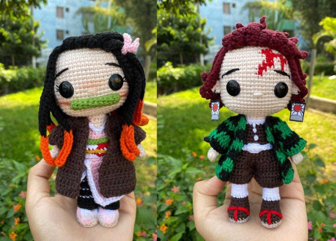 Tanjiro and Nezuko Kamado Crochet Pattern, Amigurumi Pattern, Amigurumi ...