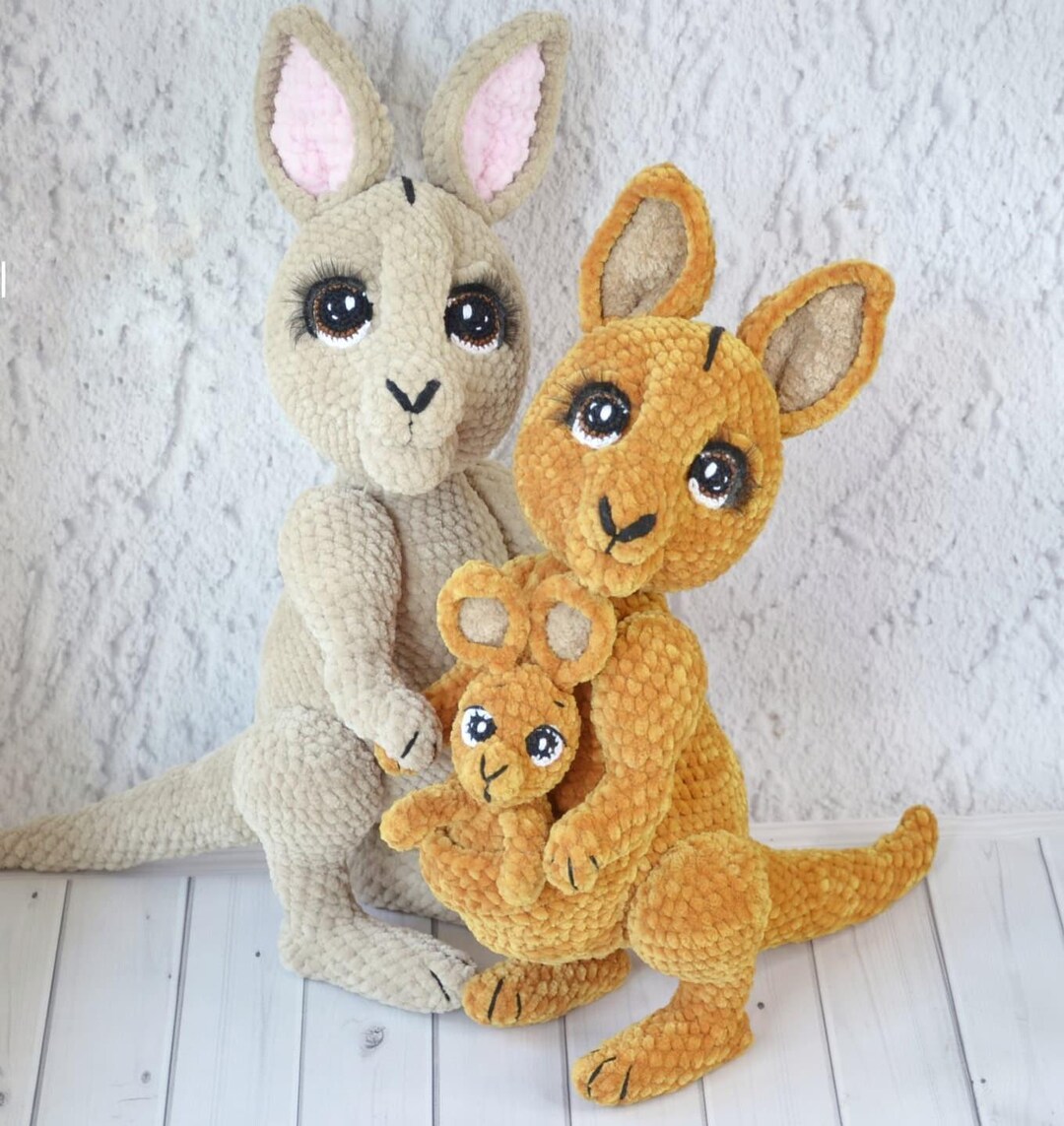 Kangaroo Family Ken, Kenga and Baby Ru Crochet Pattern Crochet Pattern ...
