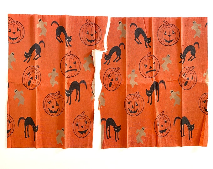 Vintage Dennison Halloween Crepe Paper Scrap Remnants, Black Cats ...