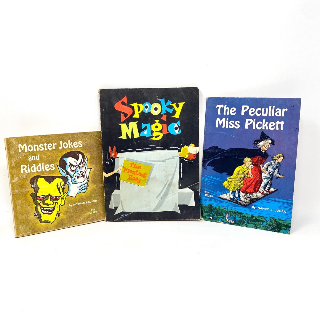 Vintage Halloween Books, Monster Jokes Riddles, Spooky Magic, Peculiar ...