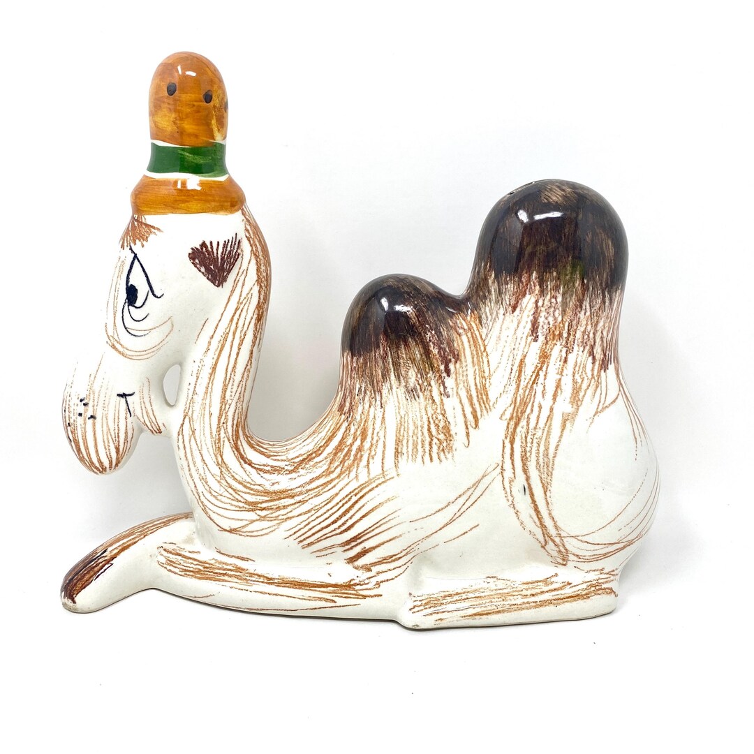 Vintage Ceramic Camel Bank, Quadrifoglio Flower Painter, Made in Italy ...