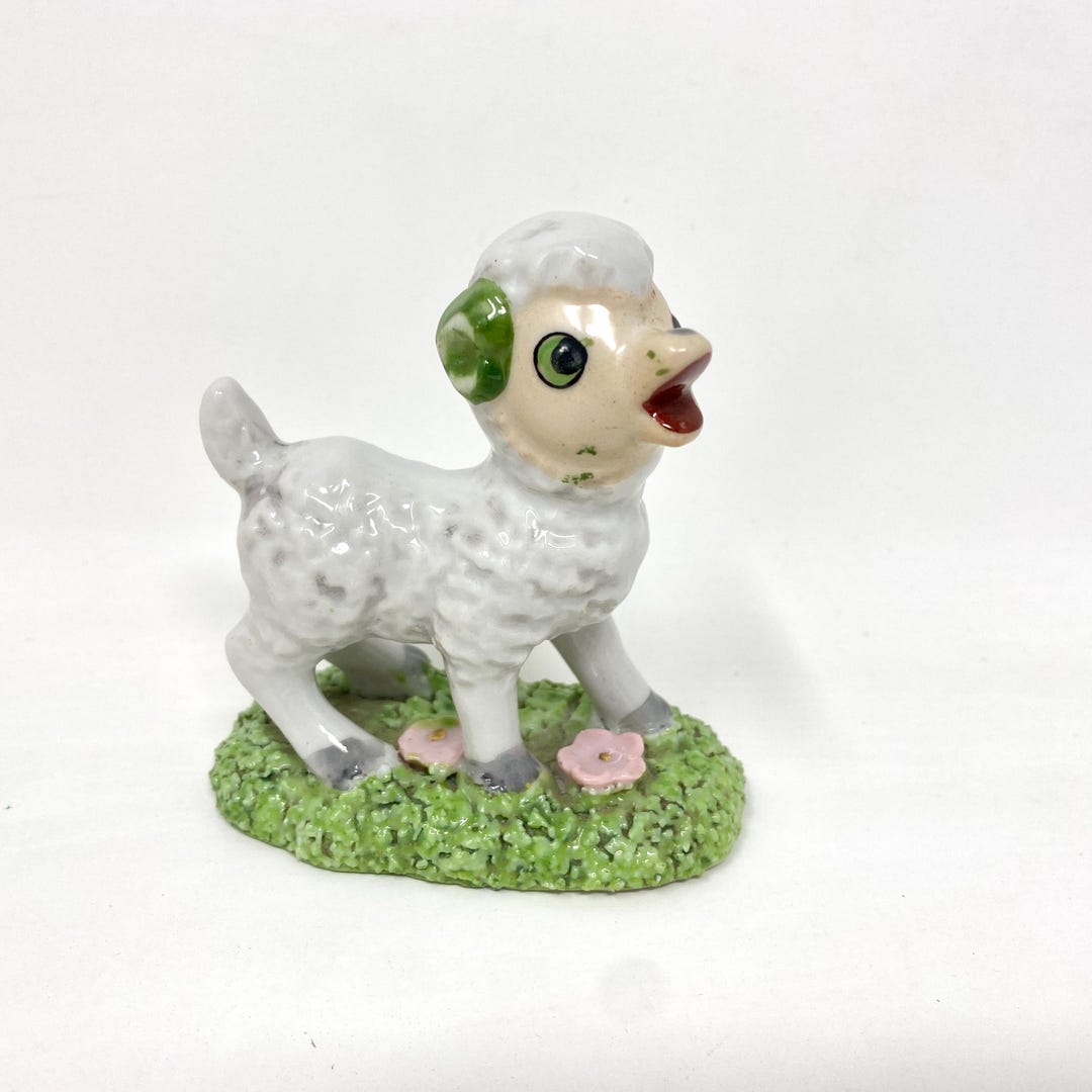Vintage Ceramic Lamb Figurine, Easter Decoration - Etsy