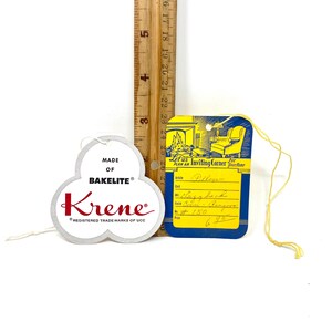 Vintage String Tags, Bakelite Krene Plastic, Furniture Store Tag - Etsy