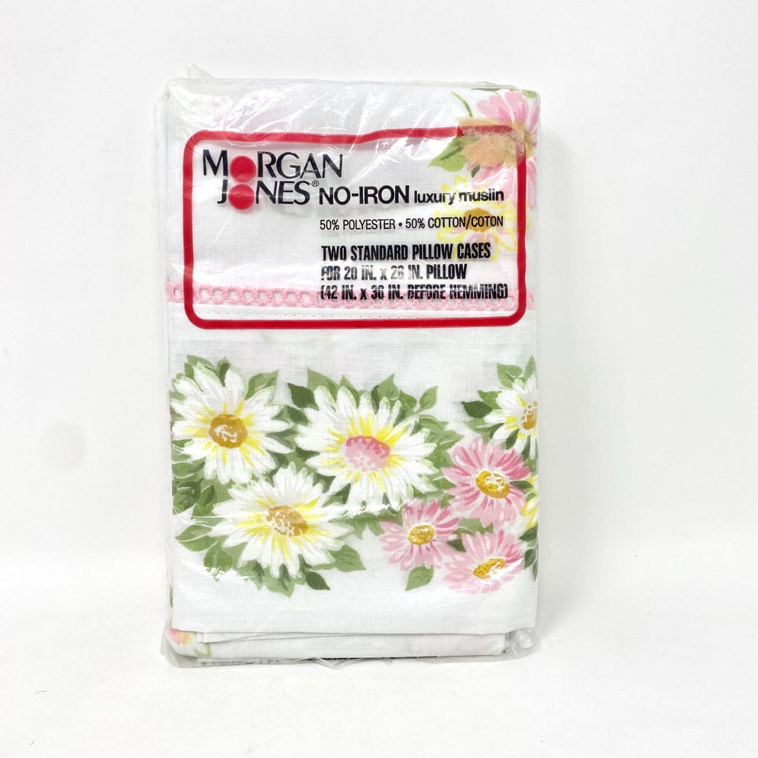 Pair Vintage Pillowcases, Pink White Daisies, Morgan Jones, Bedroom ...