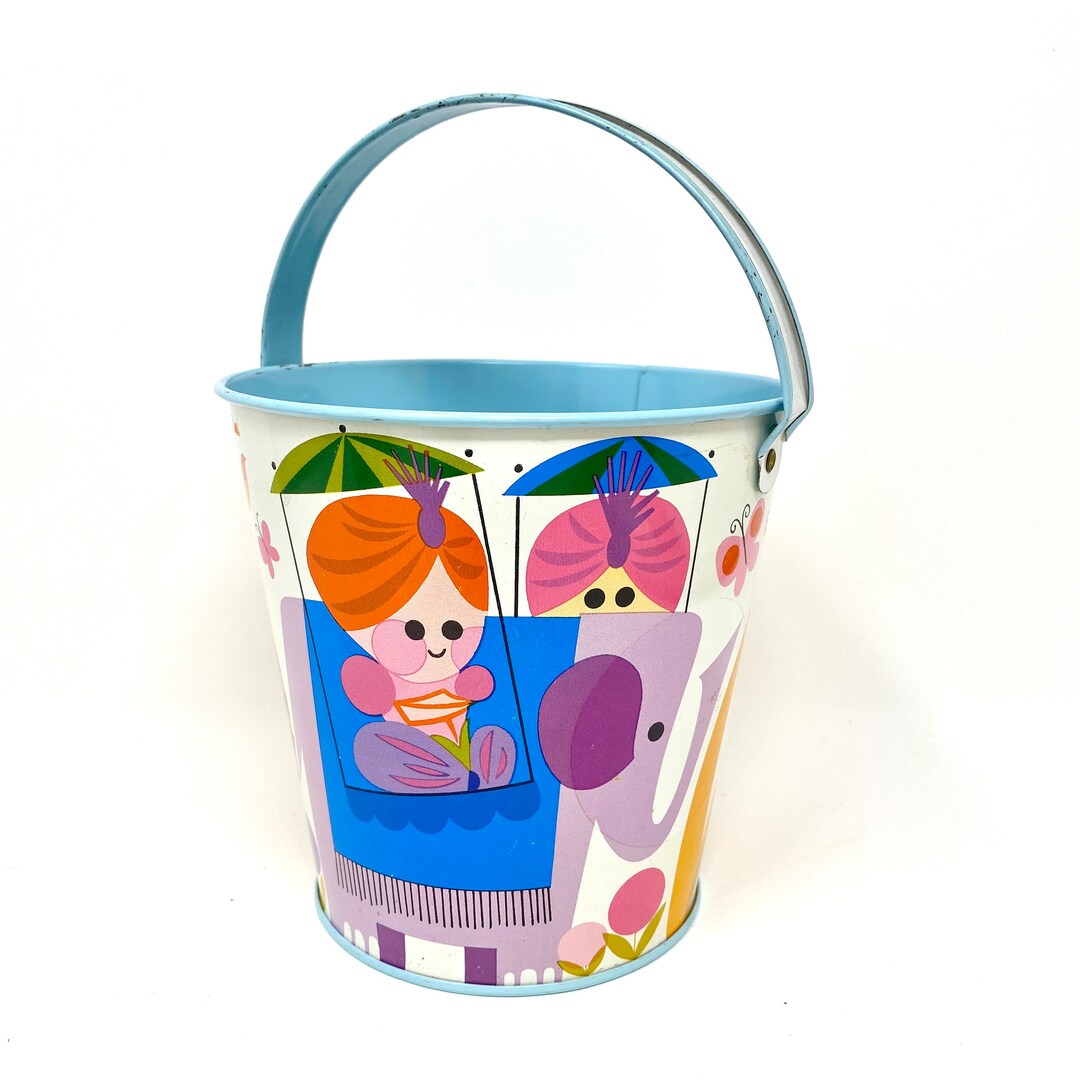 Vintage Beach Pail, Tin Metal Bucket, Children's Sand Toy - Etsy