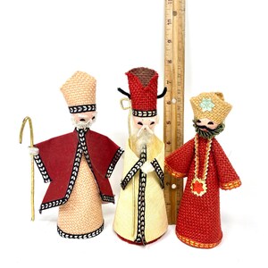 Vintage Three Kings Figurines, Magi in Burlap Robes, CHRISTMAS ...