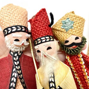 Vintage Three Kings Figurines, Magi in Burlap Robes, CHRISTMAS ...
