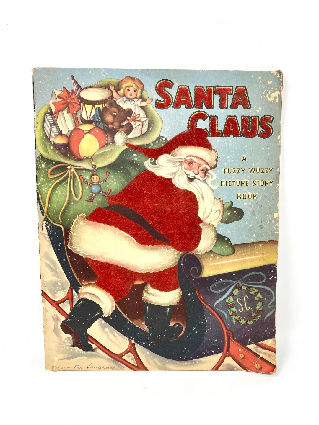 Vintage Whitman Fuzzy Wuzzy Book, Santa Claus, Flocked Storybook 1947 ...