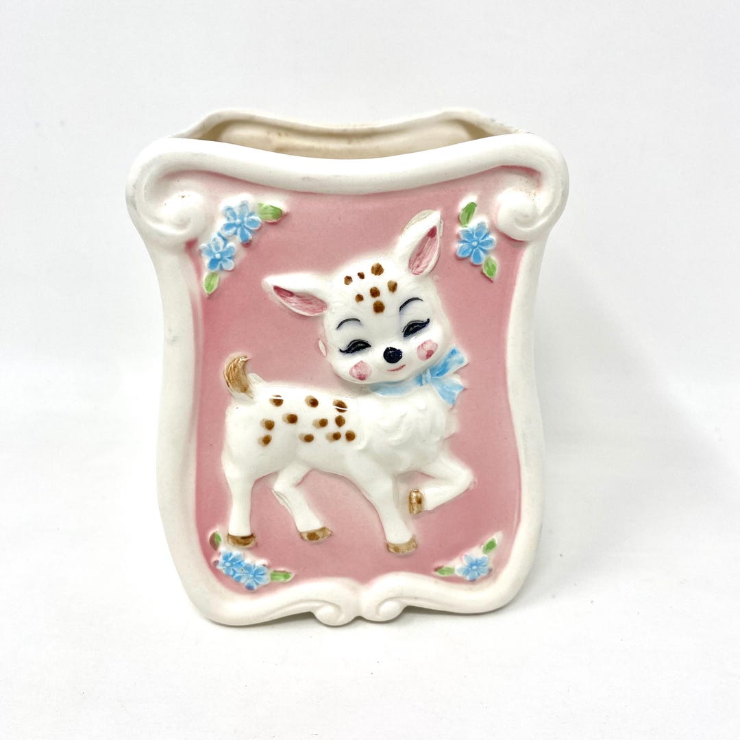 Vintage LEFTON Planter, White Deer, Anthropomorphic Fawn - Etsy