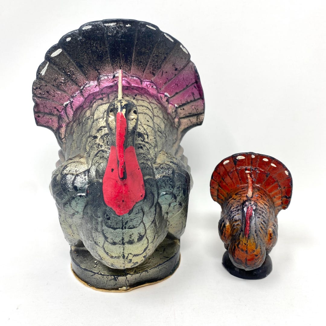 Vintage Thanksgiving Turkey Candles, Fall Home Decor, Cool Shine - Etsy