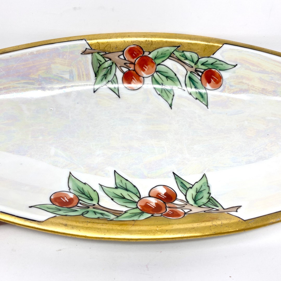 Vintage Lusterware Cherries Dish, Oval Relish Dish, Made in Germany - Etsy