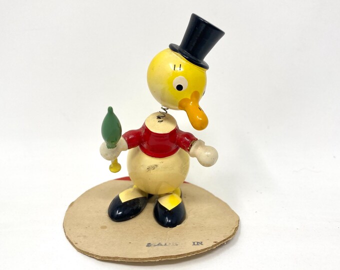Vintage Wooden Duck Bobble Head Figurine, Easter Decoration, Made in ...