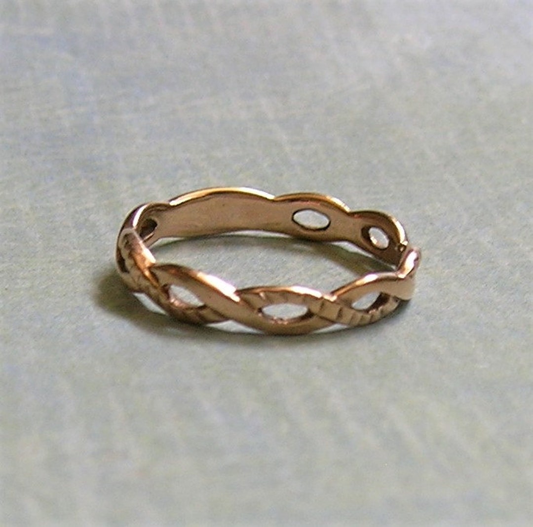 Vintage 14K Slightly Rosy Gold Band Ring, Vintage 14K Gold Ring ...