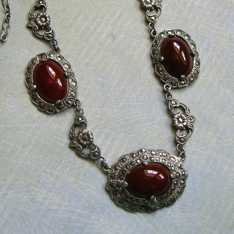 1930's Carnelian Necklace - Etsy