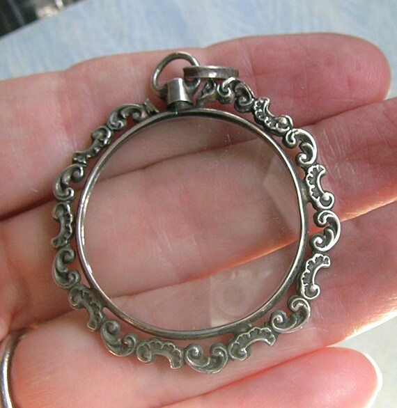 Antique Victorian Silver Glass Locket, Old Glass Lock… - Gem