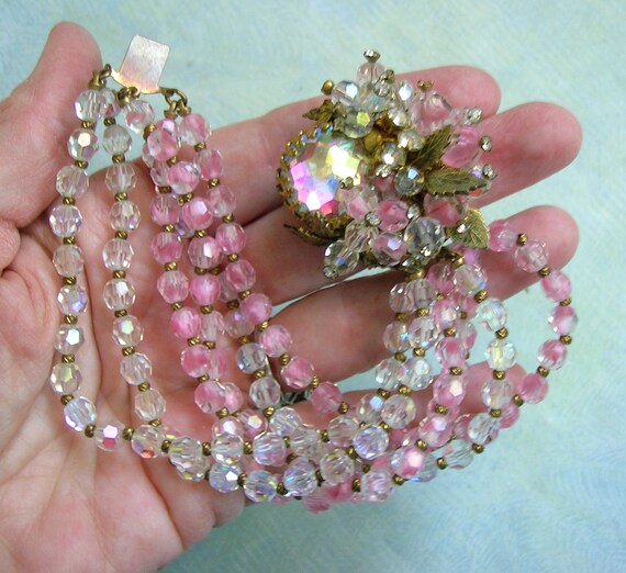 Vintage Unsigned Miriam Haskell Beaded Glass Bracelet… - Gem