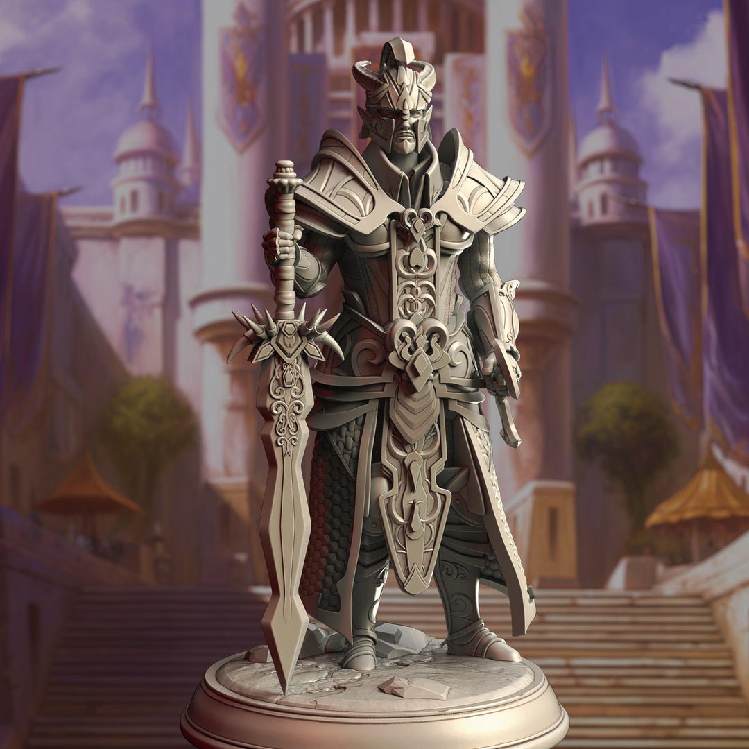 Royal Guard Greatsword Elf Fighter Miniature 32mm Scale - High Elven ...