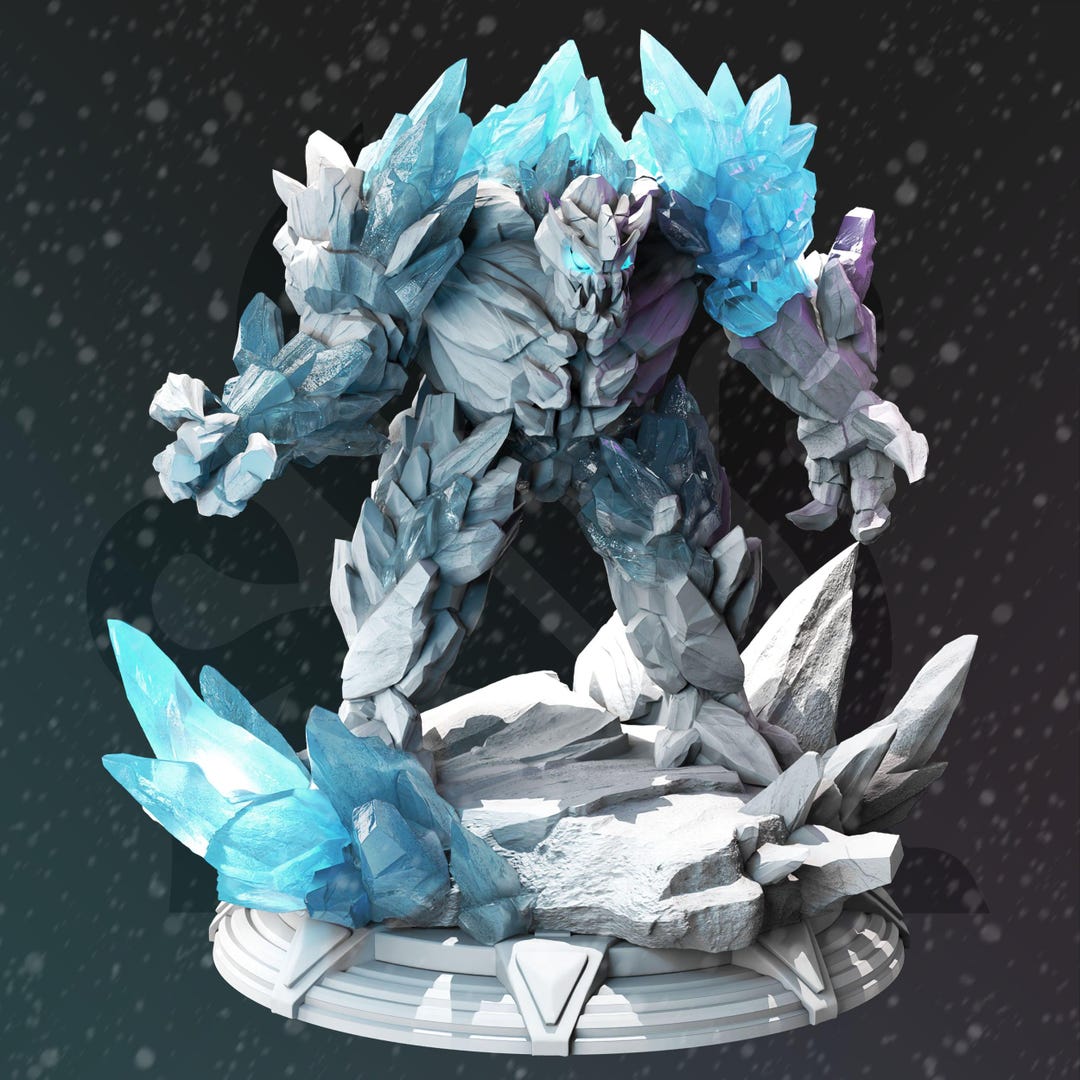Winter Ice Giant Monster Construct 32mm Scale - Animated Frost Golem by ...
