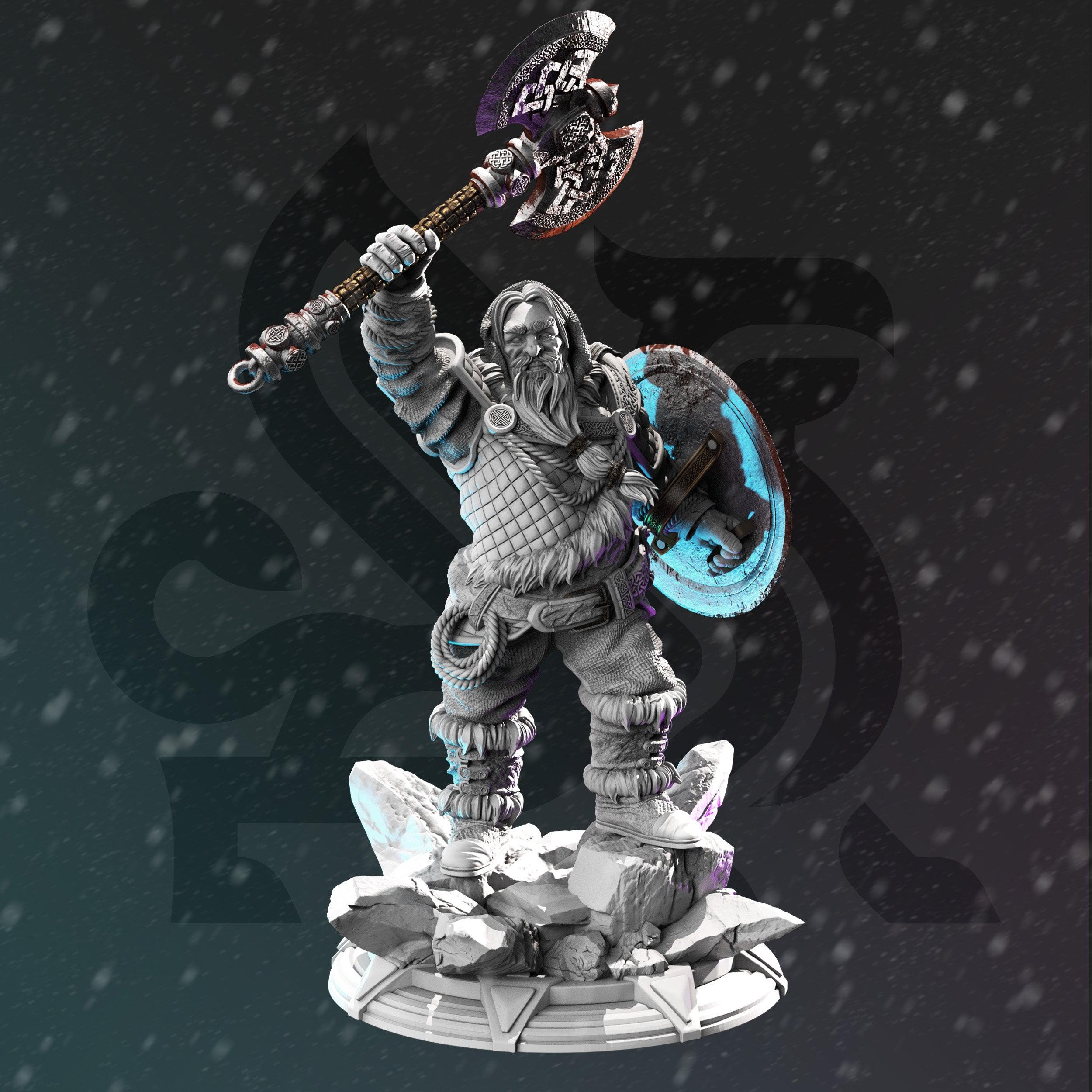 Winter Dwarf Paladin Axe Warrior 32mm Scale Righteous Dwarf Cleric by ...