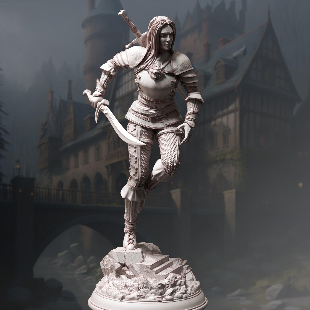 Rogue Female Monster Slayer Warrior Miniature 32mm Scale - Young Master ...