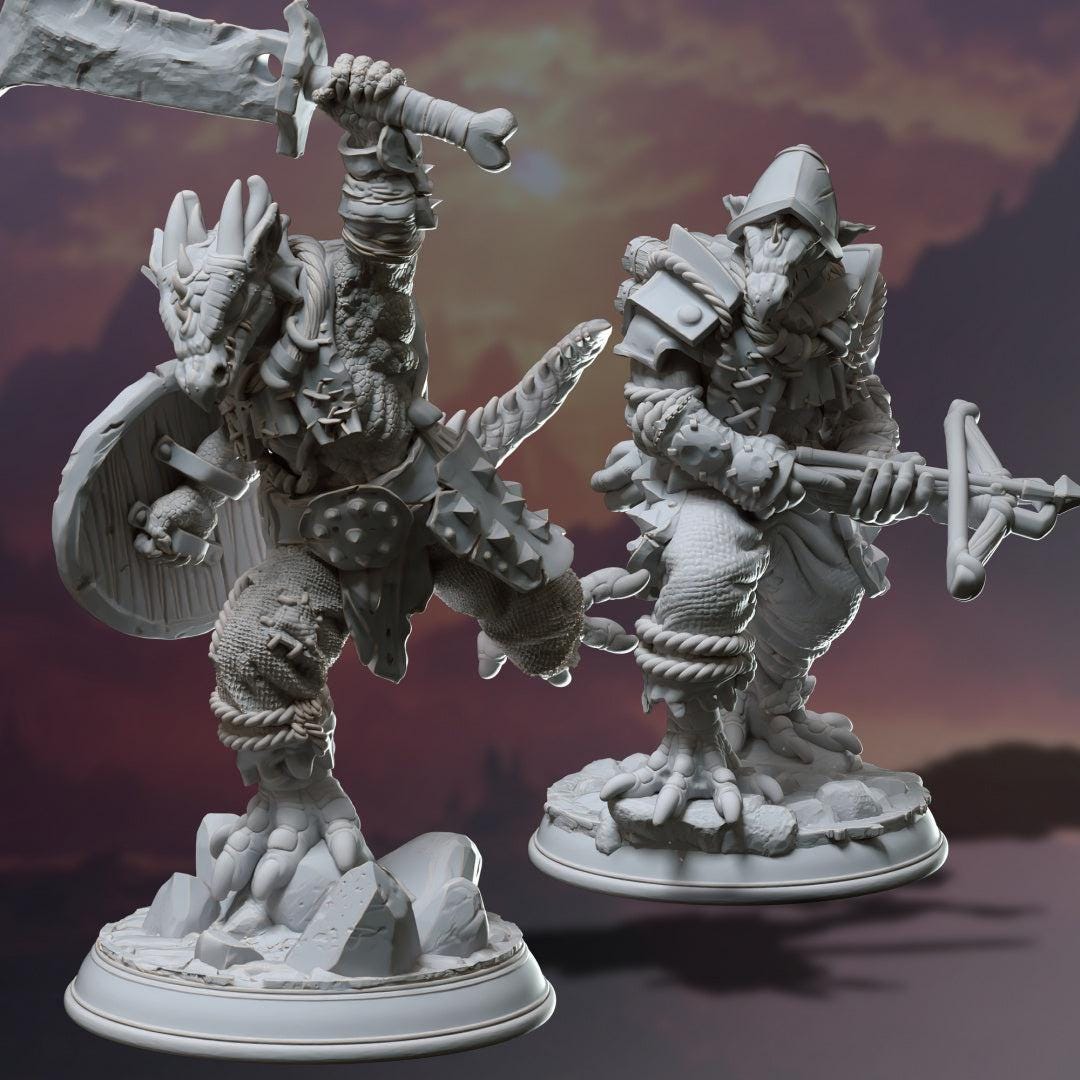Dragonborn Bandit Minion Duo 32mm Scale Kobold Infantry Sharpshooter ...