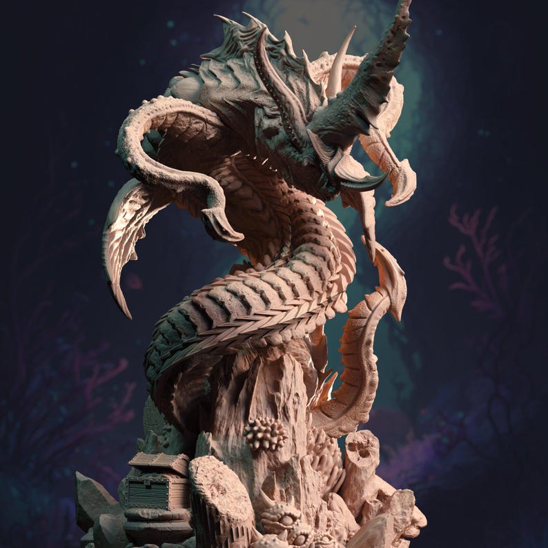 Giant Enemy Eel Gargantuan Sea Monster Boss 32mm Scale - Ancient ...