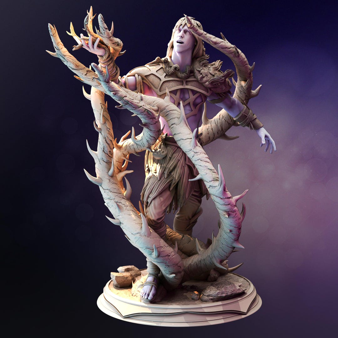Dark Elf Nature Elemental Genasi Miniature 32mm Scale -drow Swamp ...