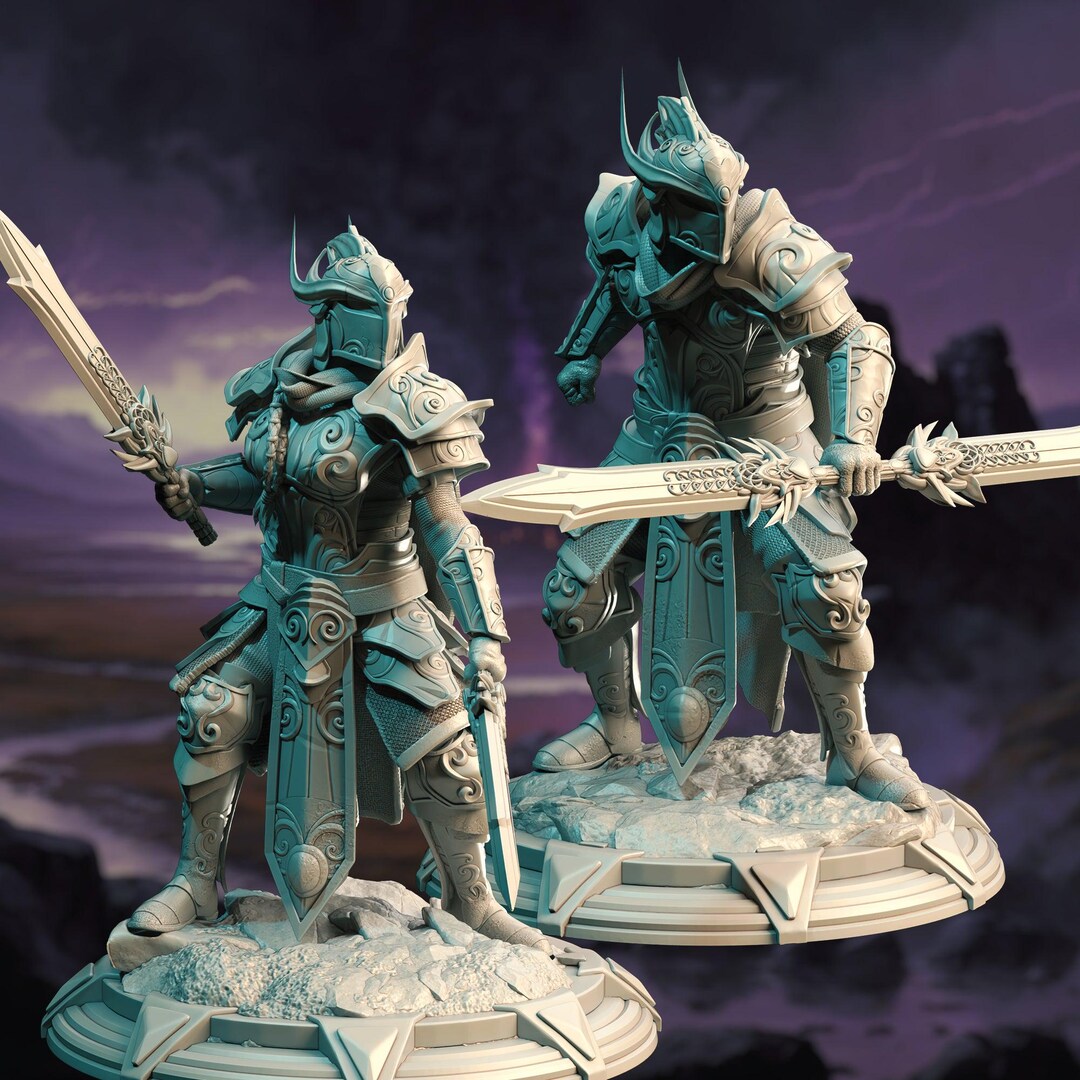 Elven Royal Guard Warriors Male Female Duet 32mm Scale - High Elf ...