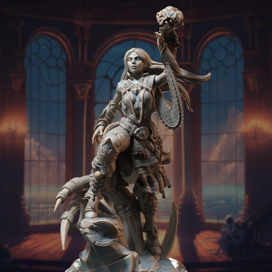 Elf Female Genasi Wizard Spellcaster Druid 32mm Scale - Elvel ...