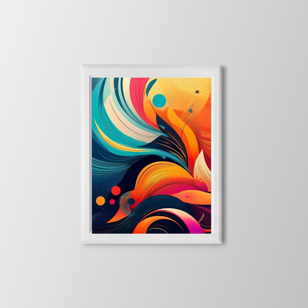 001 Contemporary Abstract Digital Wall Art, Downloadable, Mesmerizing ...